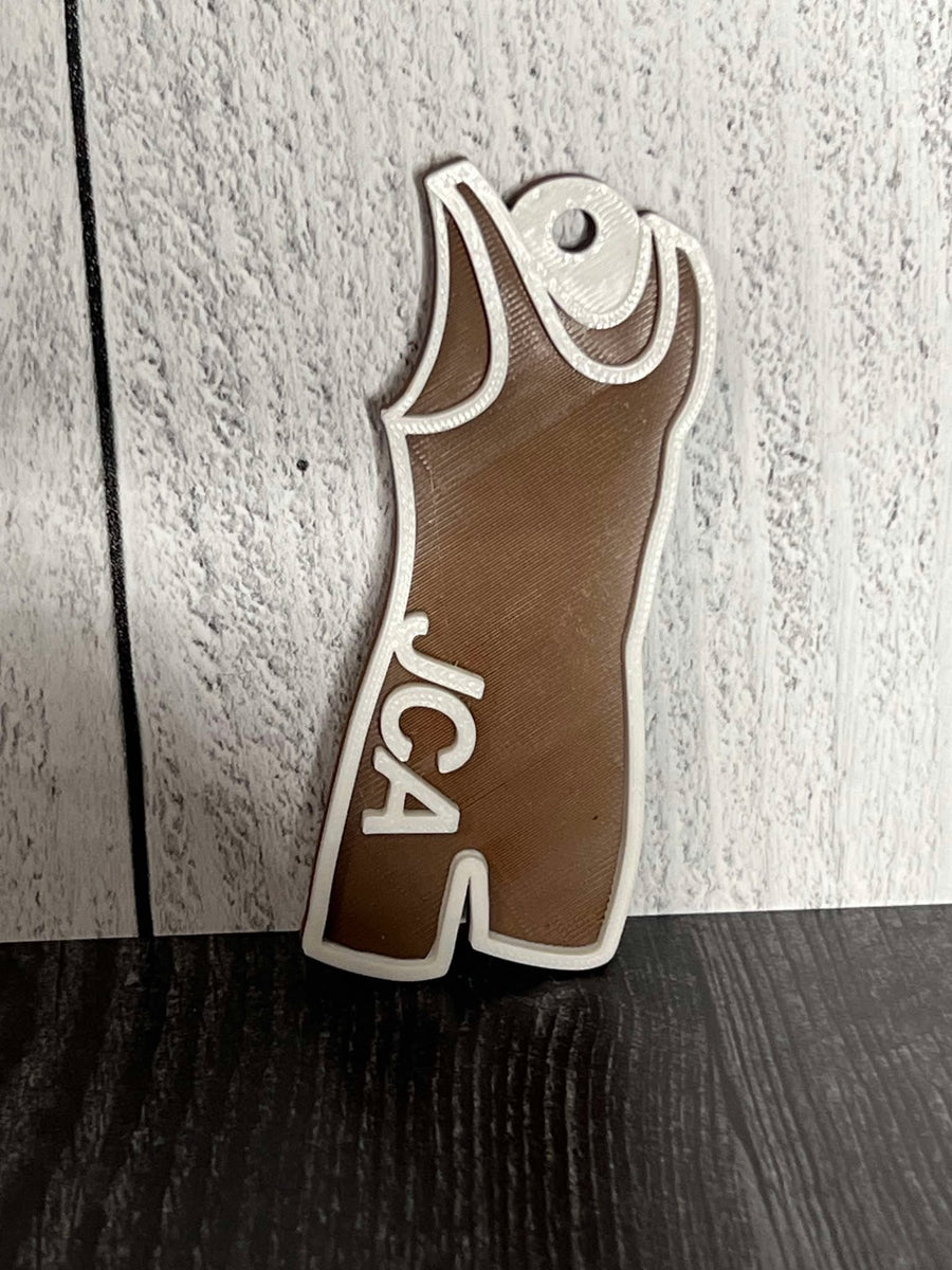 Custom 3D Printed Singlet Bag Tag/Keychain| DatTeeBiz